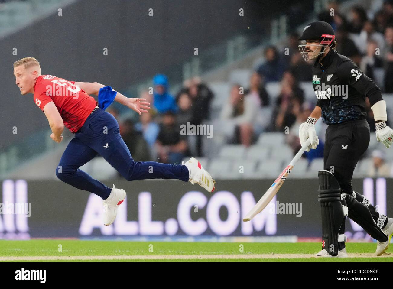 England's Luke Wood bowls during the T20 cricket international between ...