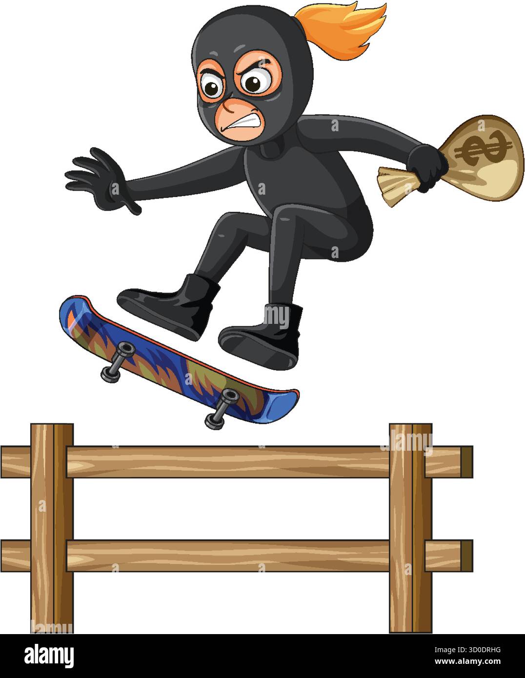 Robber jumping fence Stock Vector Images - Alamy