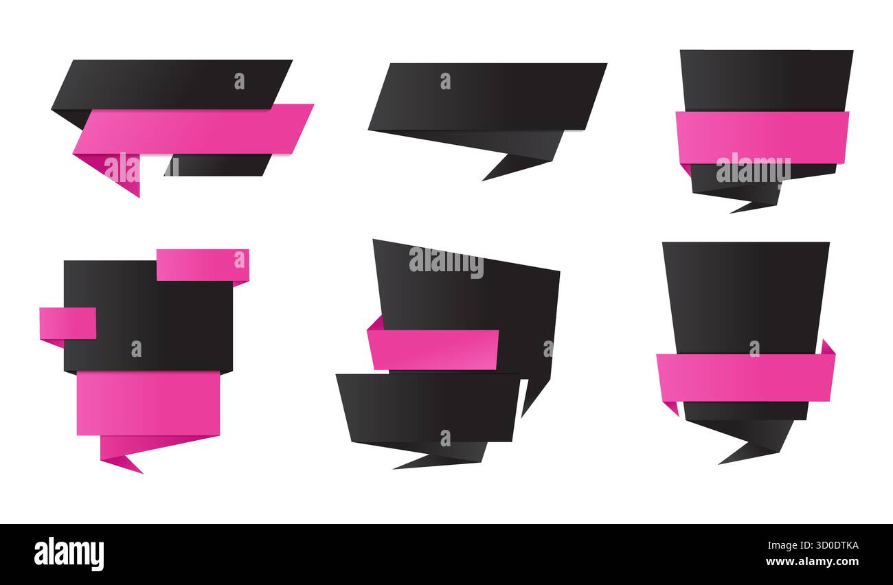 Set origami web banners Stock Vector Images - Alamy