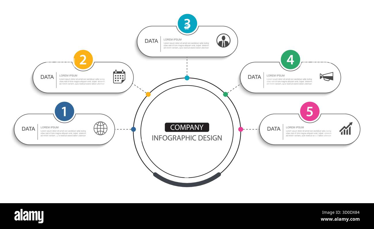 Modern infographic 5 step data business layout template Stock Vector ...
