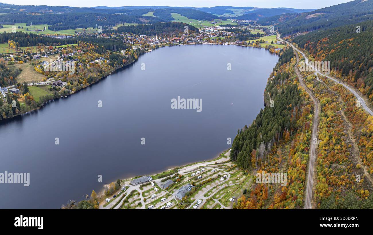Titisee in the Black Forest around autumn. The landscape around the ...