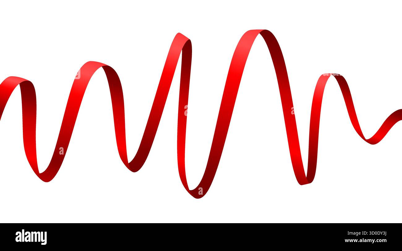 Dynamic Red Wavy Ribbon for Festive Design. Ideal for backgrounds ...
