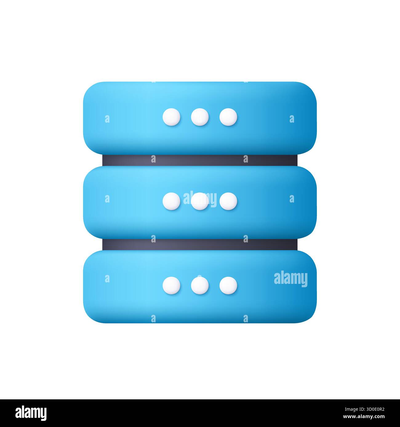 Blue server rack with three stacked units. Data memory and data center ...