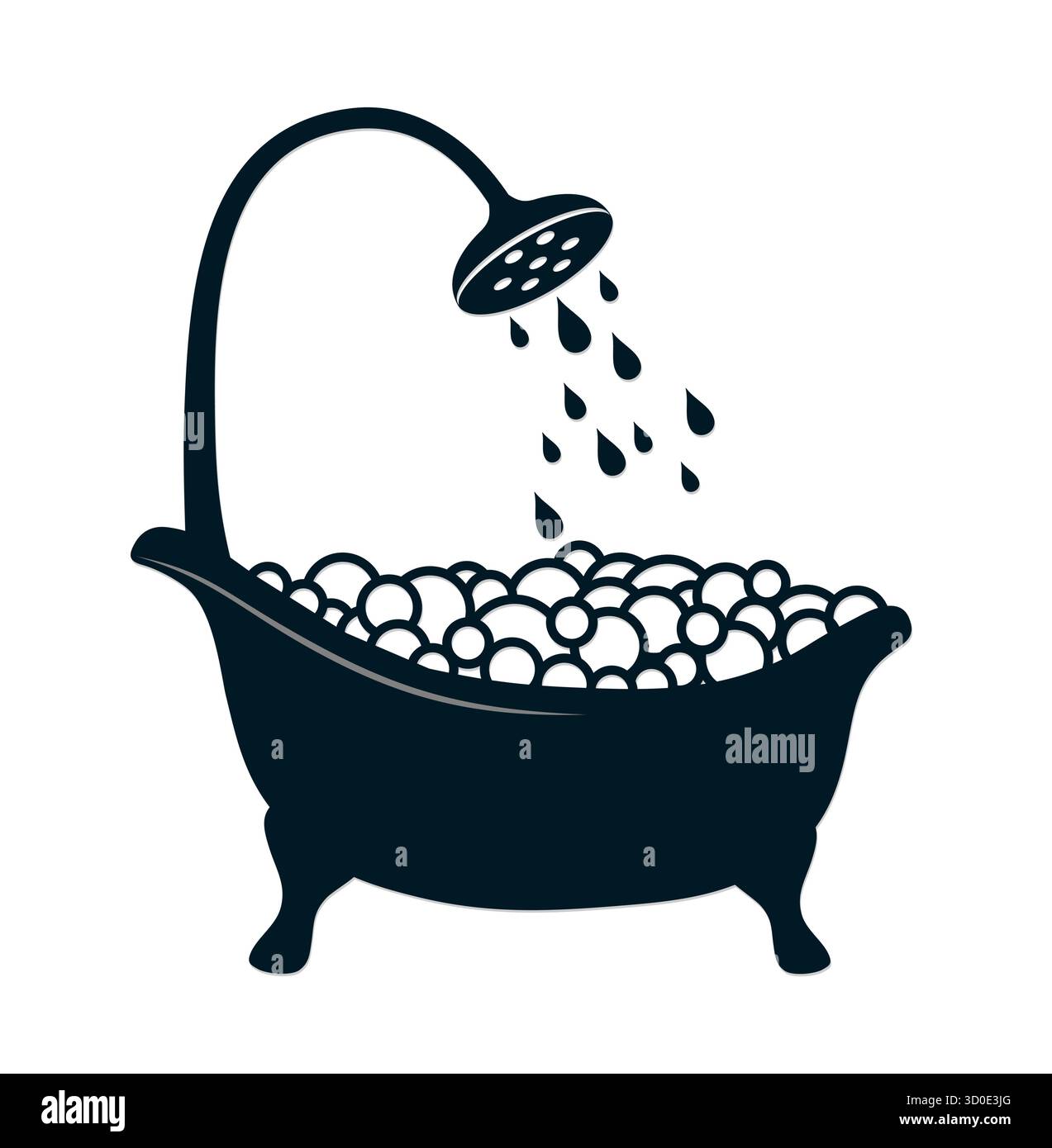 Bathtub bubbles illustration vector Cut Out Stock Images & Pictures - Alamy