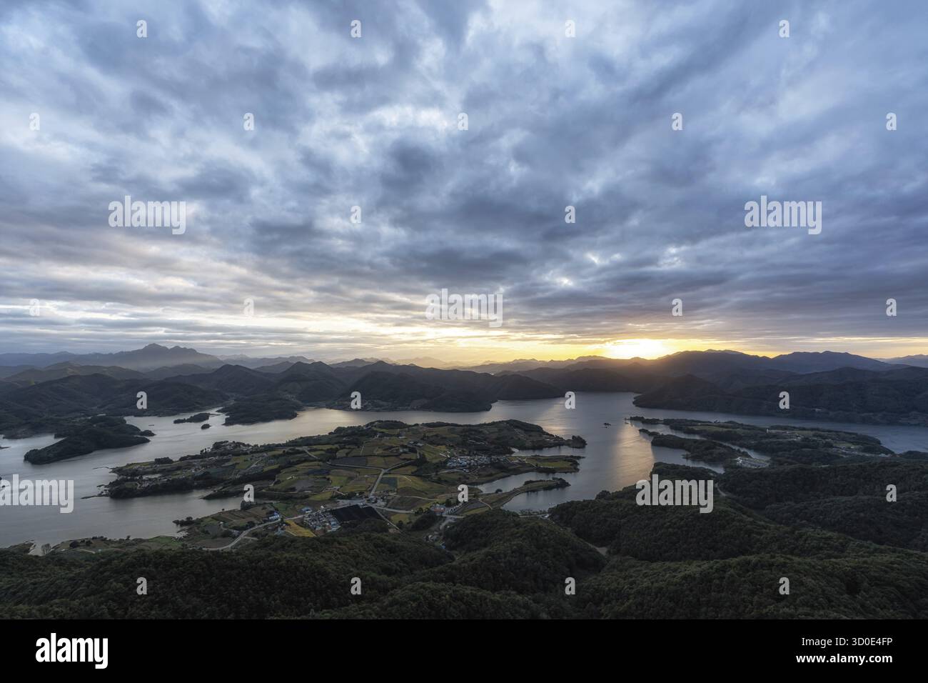 Cheongpyeong ho cable car lake view. Taken atop of Bibongsan mountain ...