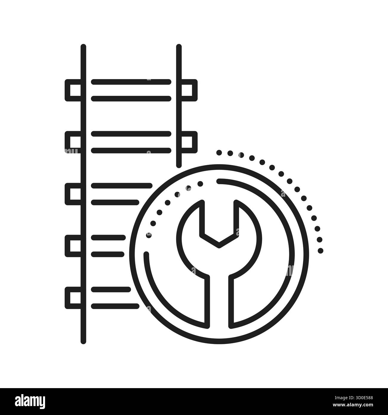 Rail track maintenance icon Black and White Stock Photos & Images - Alamy