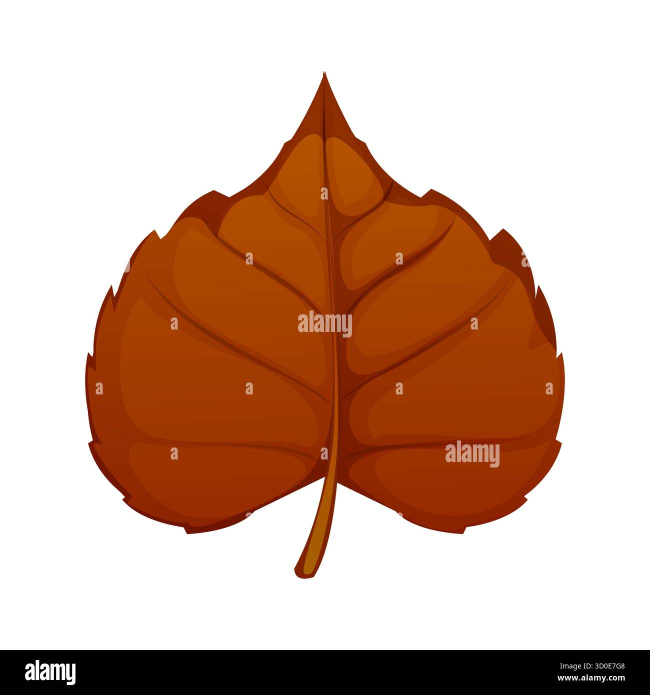Cartoon autumn leaf with a vibrant brown color. Isolated vector tree or ...