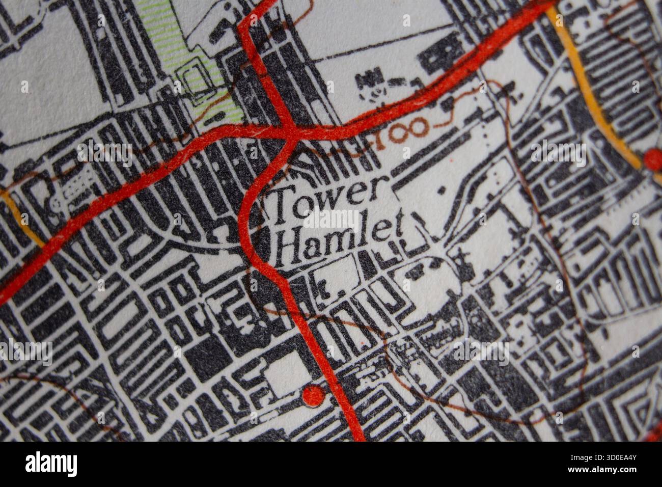 Tower Hamlet - United Kingdom colour atlas old fashioned vintage style ...