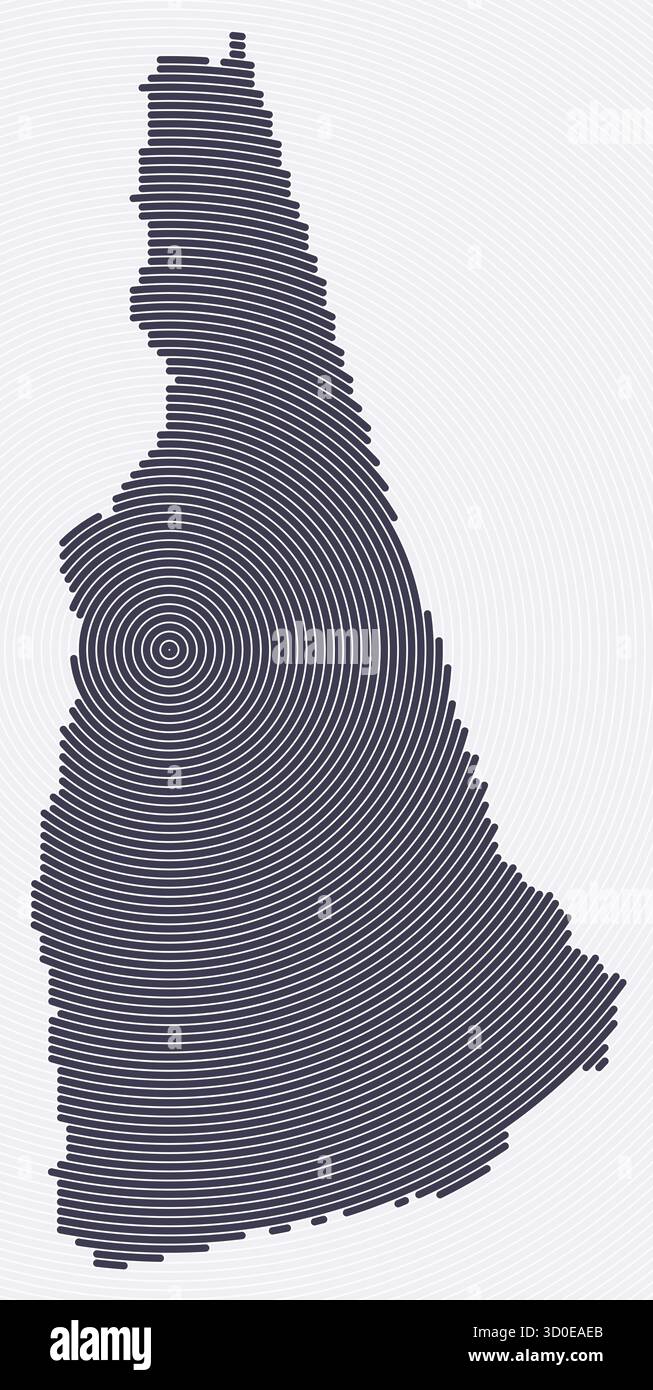 New Hampshire shape rings. State map formed by stacked circles. New ...