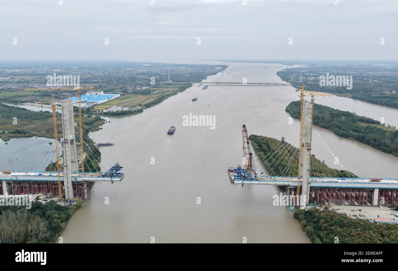 Aerial photo shows the construction site of Shanghai-Chongqing-Chengdu ...