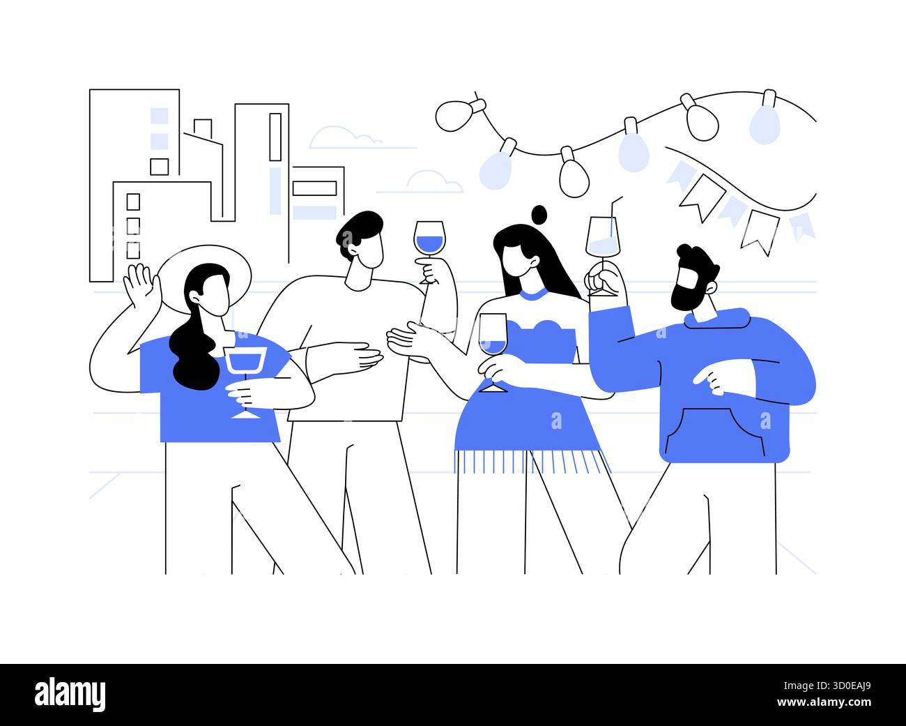 Rooftop party isolated cartoon vector illustrations Stock Vector Image ...
