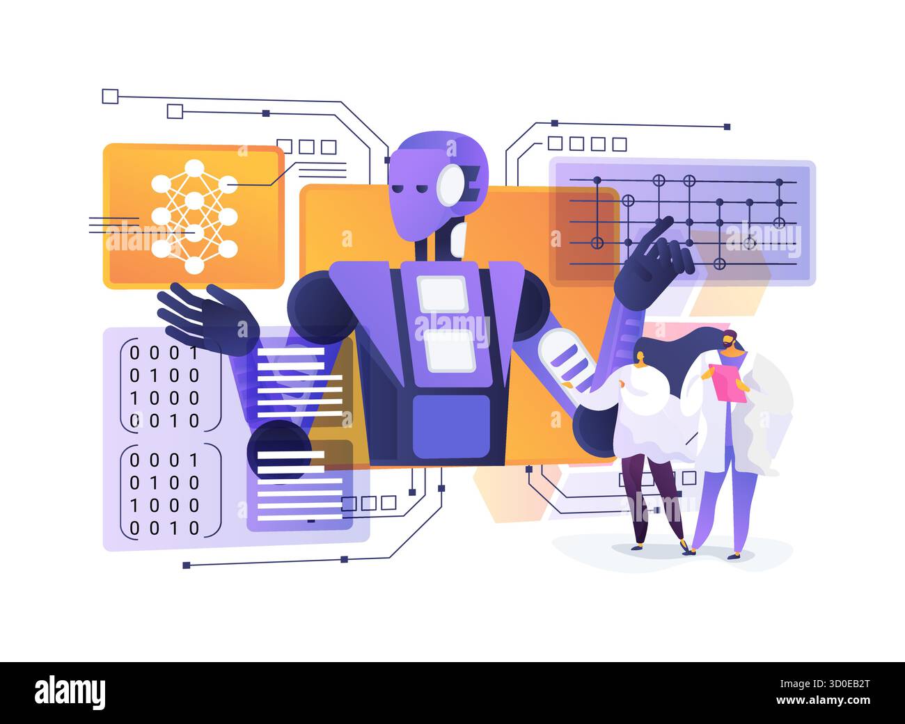 AI-Powered Quantum Circuit Design Assistance abstract concept vector illustration Stock Vector ...