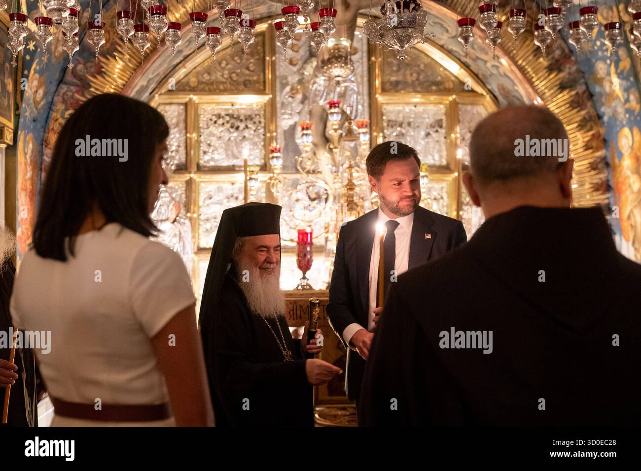 U.S. Vice President JD Vance, second right, and Second Lady Usha Vance ...