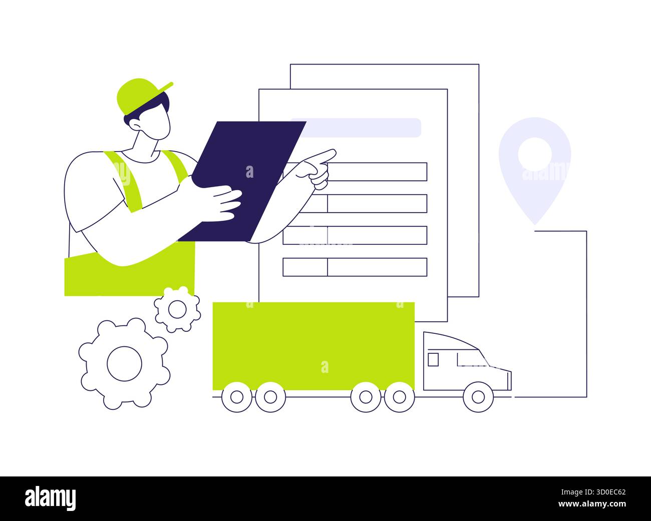 Road transport documents abstract concept vector illustration Stock ...