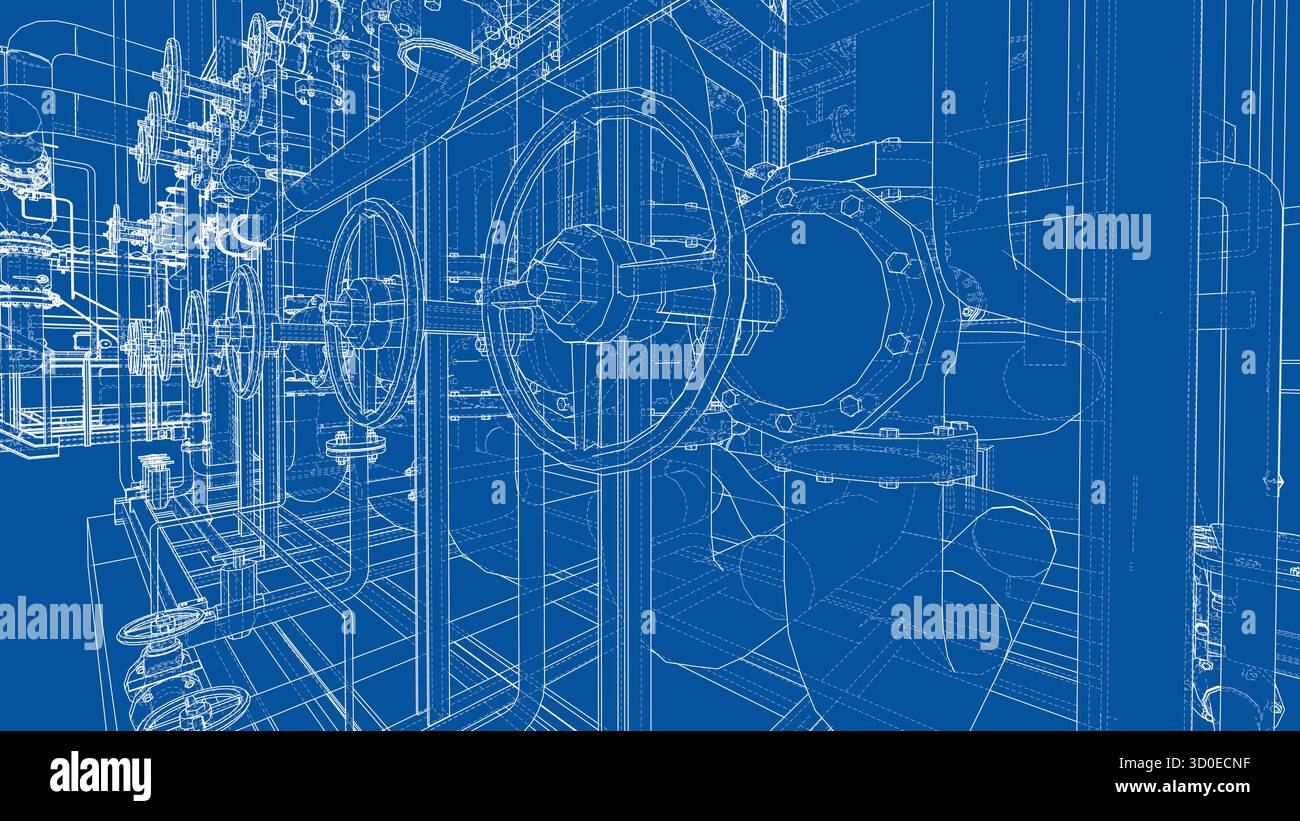 Industrial Blueprint Design. Vector Stock Vector Image & Art - Alamy