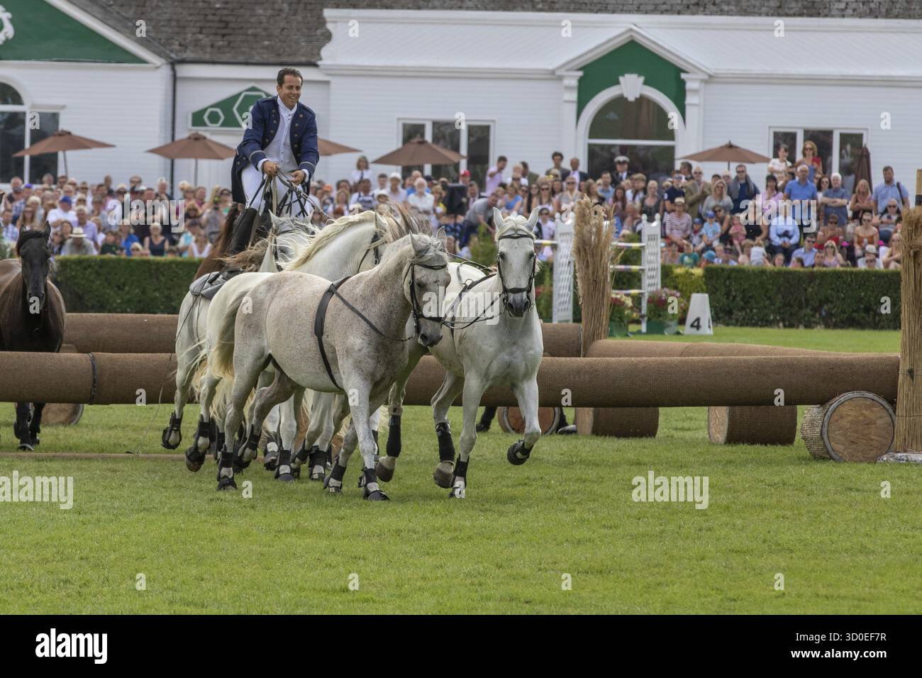 Harrogate, North Yorkshire, UK - July 12th, 2018: French horse trainer ...