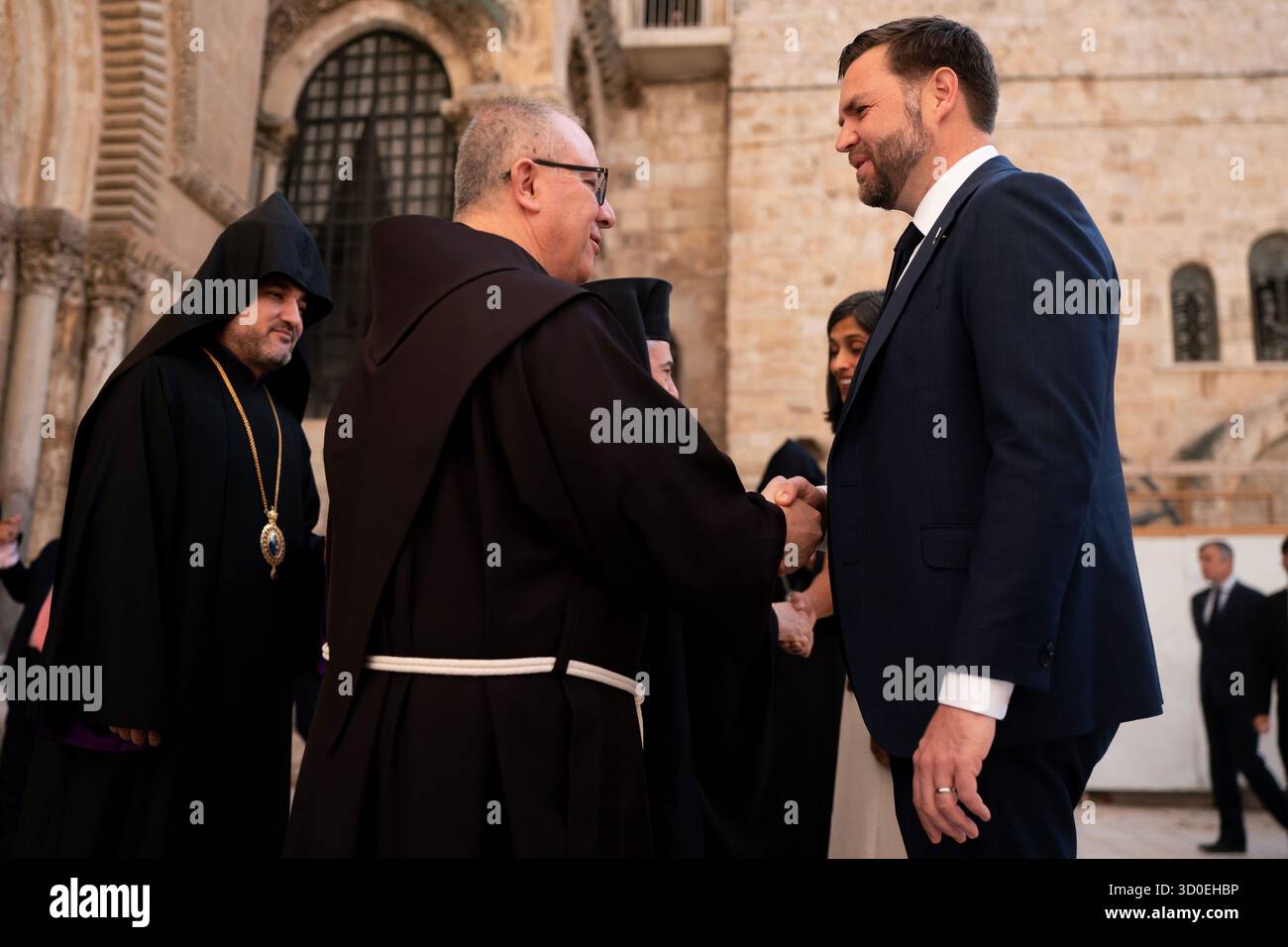 U.S. Vice President JD Vance, right, tours The Church of the Holy ...