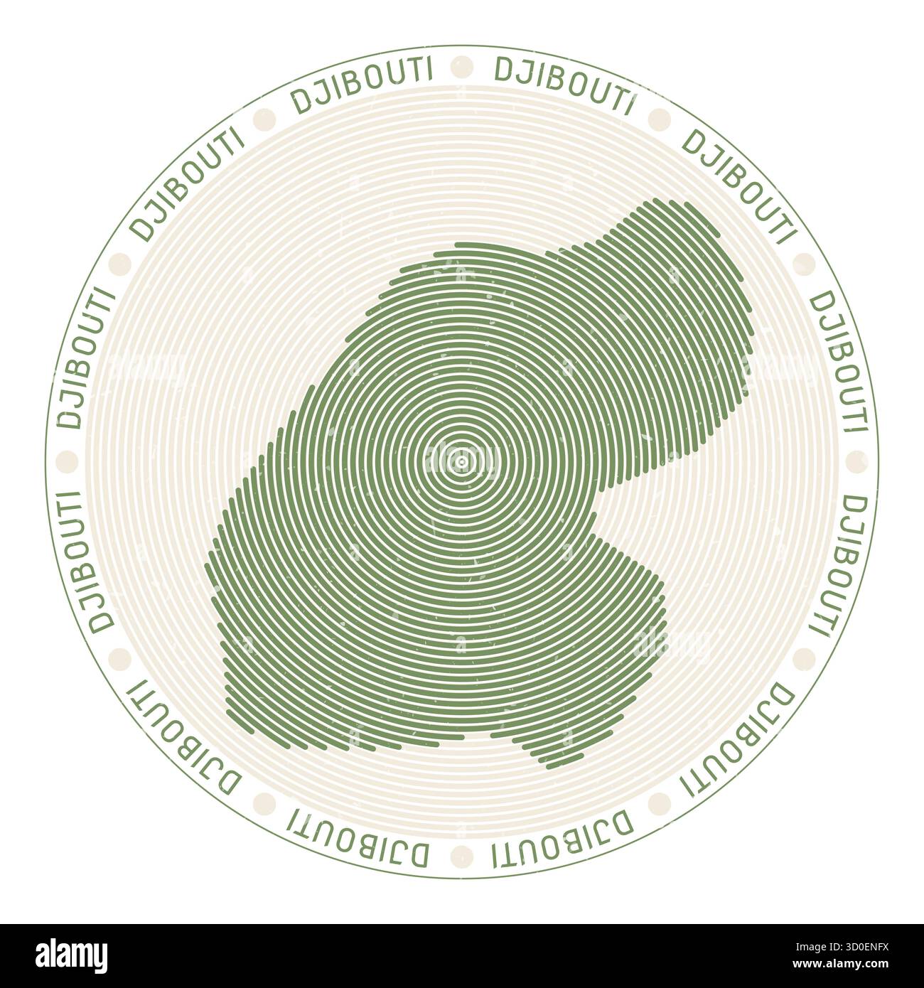 Djibouti shape radial arcs. Country round icon. Djibouti logo design ...