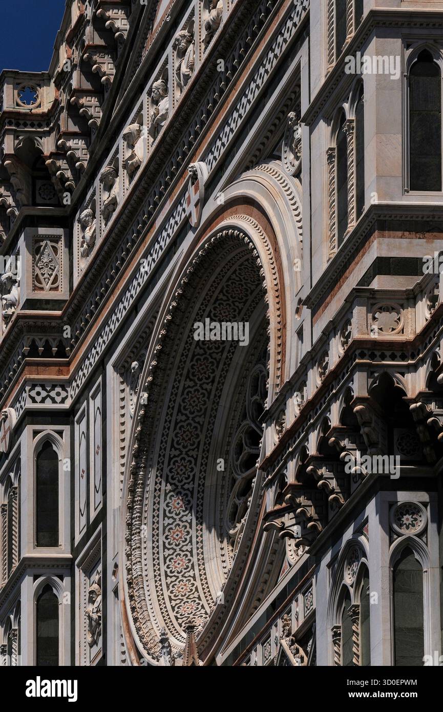 Eye of God window: massive inlaid marble oculus in Gothic Revival or ...