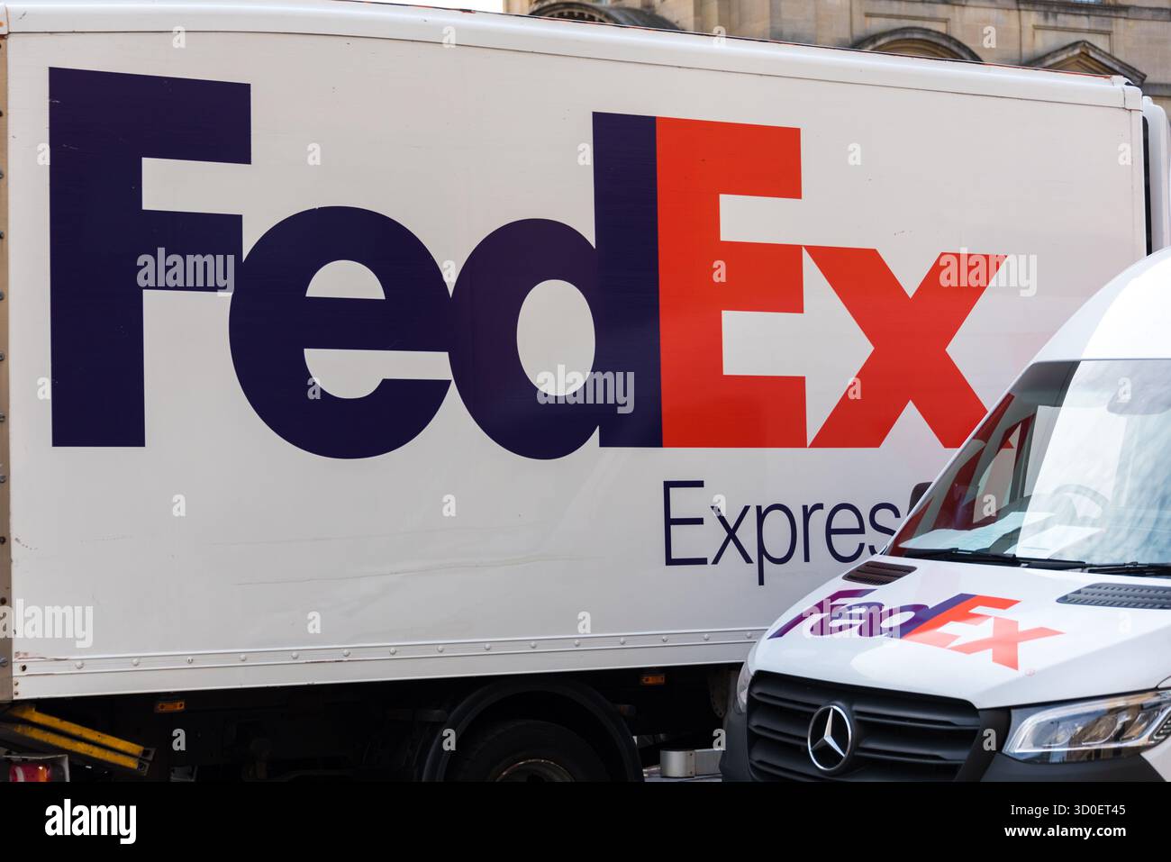 FedEx UK delivery truck Stock Photo - Alamy