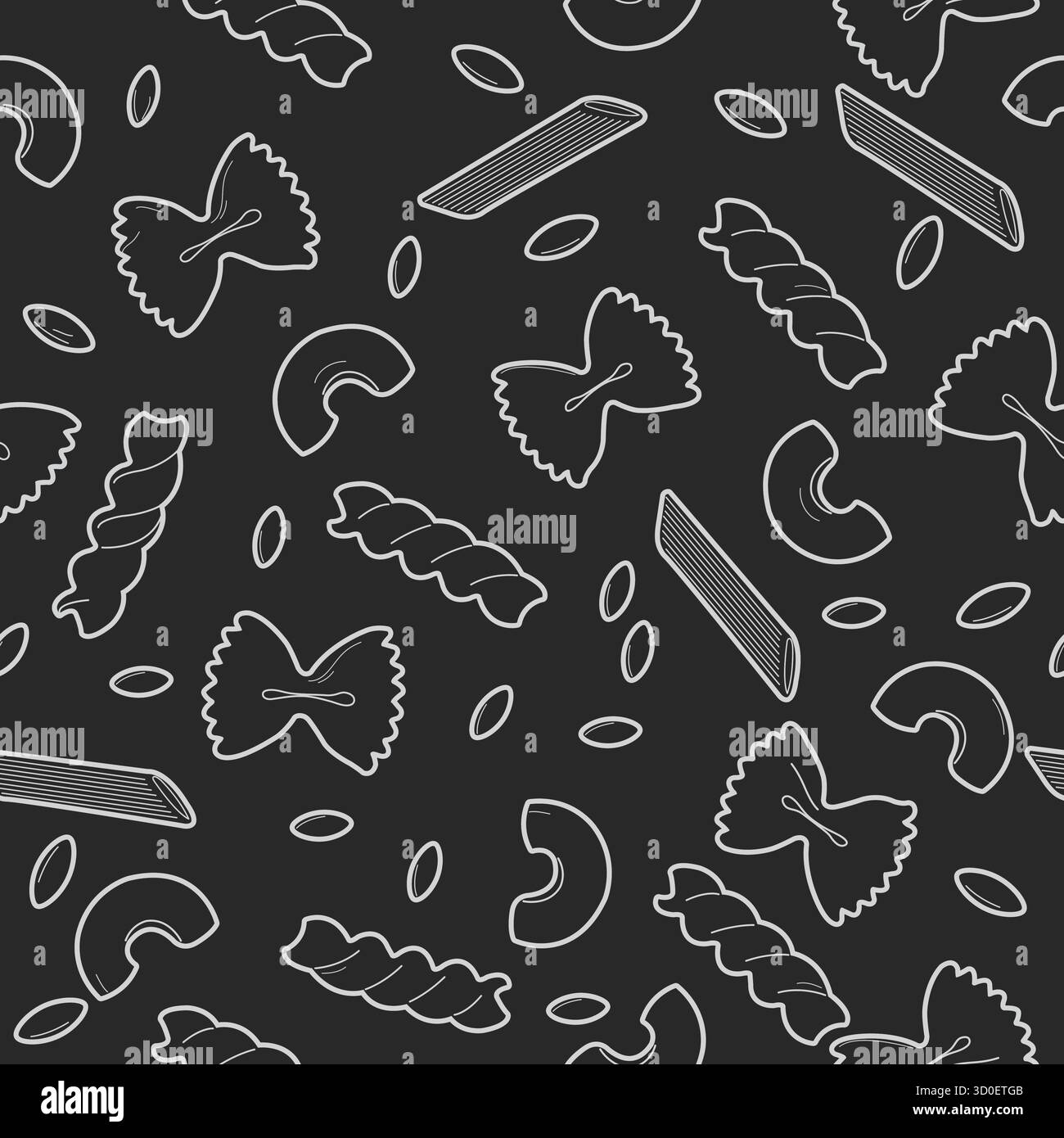 Spaghetti farfalle fusilli penne Black and White Stock Photos & Images ...