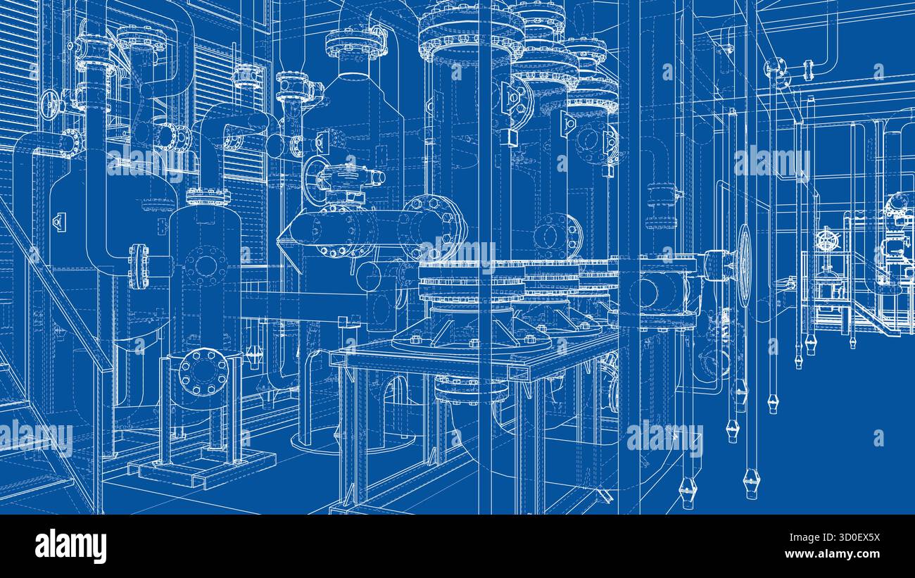 Industrial Blueprint Design. Vector Stock Vector Image & Art - Alamy