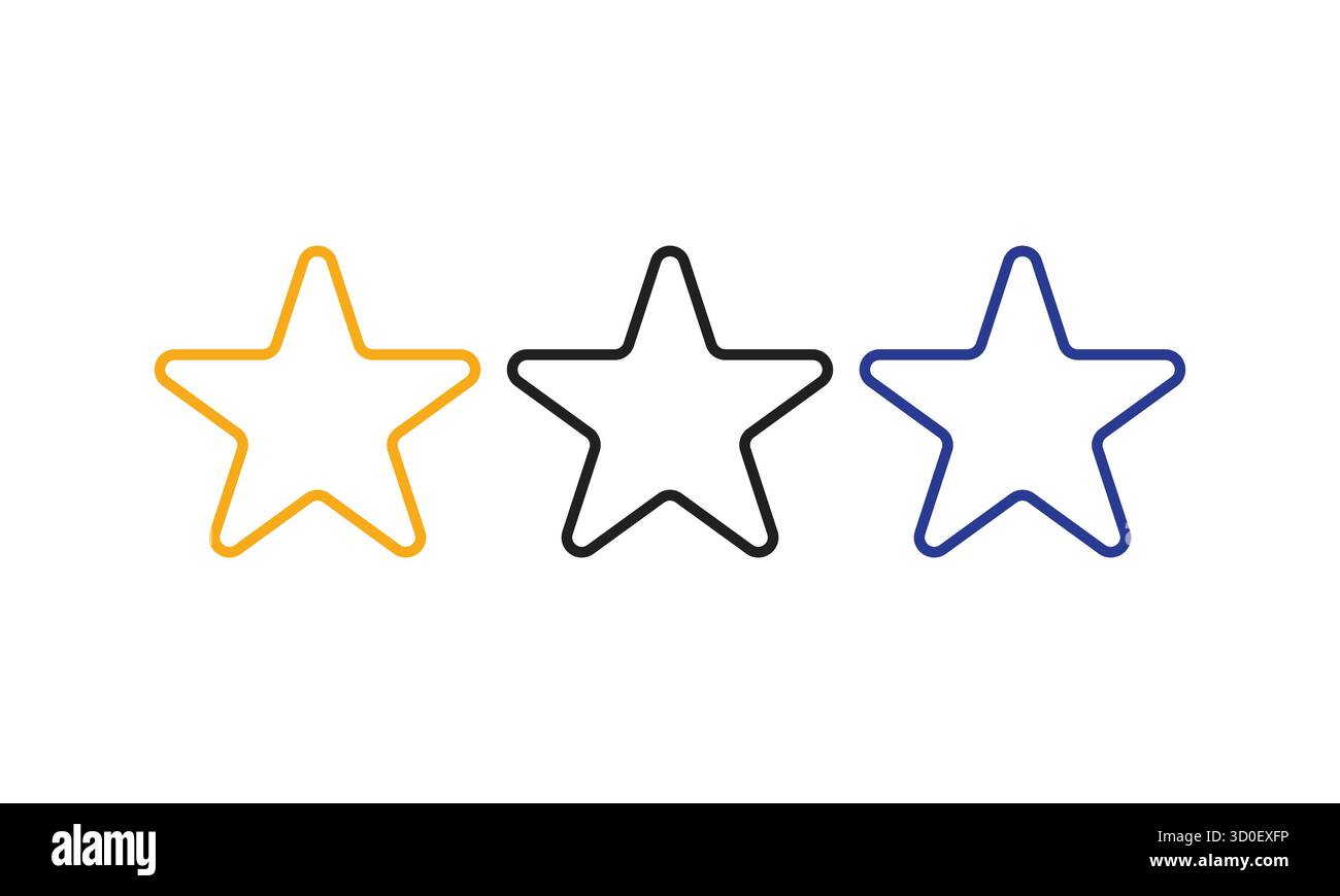 Outlined star trio icon Cut Out Stock Images & Pictures - Alamy