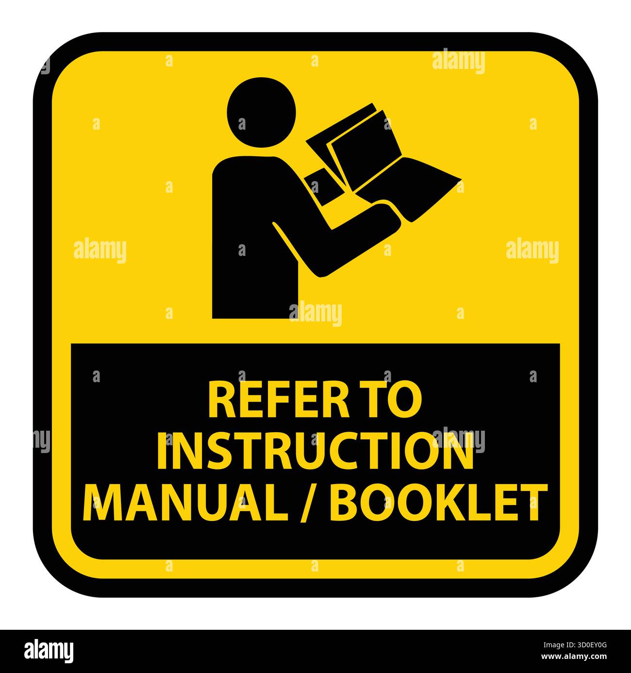 A safety sign that conveys the importance of referring to the ...