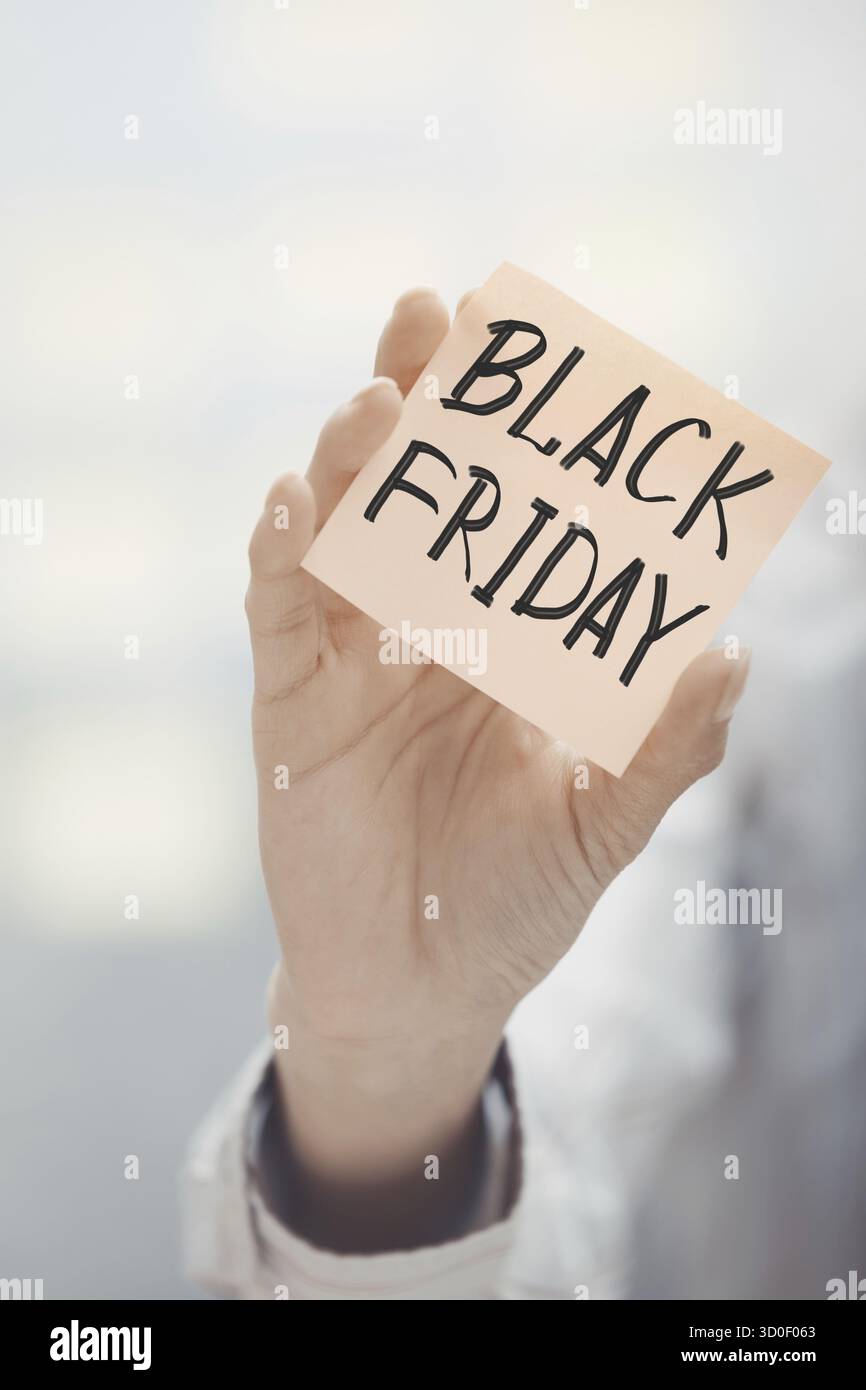 Black friday advertising woman hi-res stock photography and images - Alamy