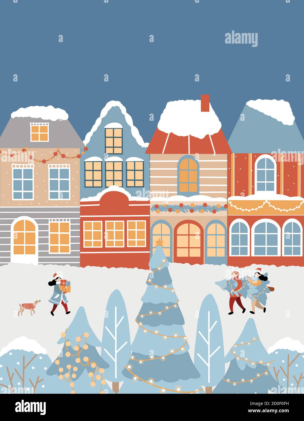 Holiday scene postcard Stock Vector Images - Alamy