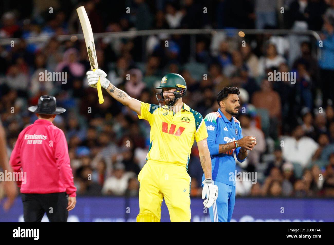 Australia's Matt Short reacts after reaching 50 runs during the one day ...