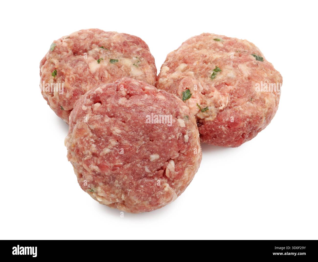 Fresh raw meat patties isolated on white Stock Photo - Alamy