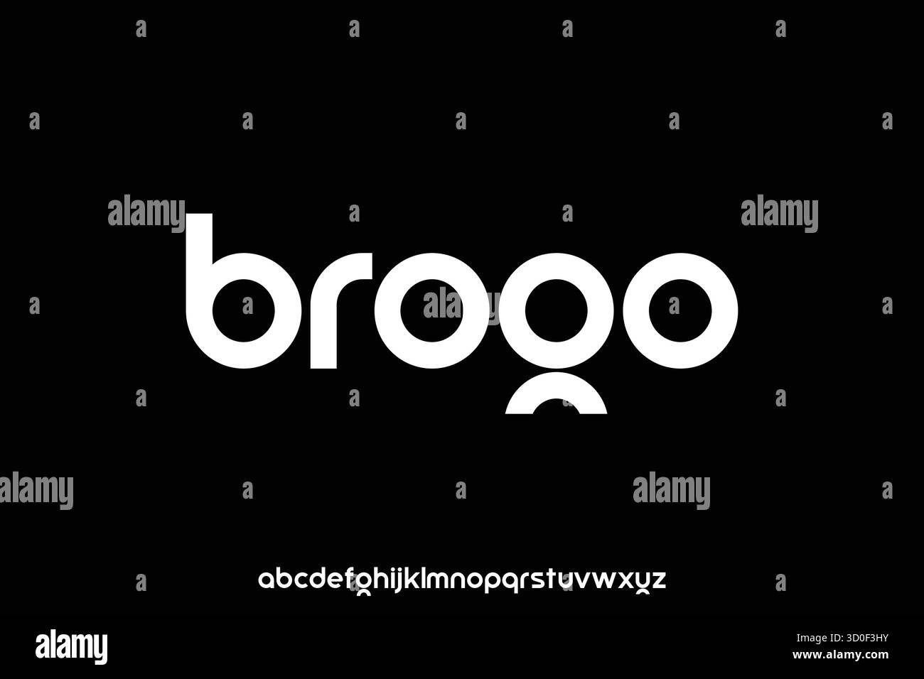 Modern unique sans serif logo display font vector illustration. Trendy ...