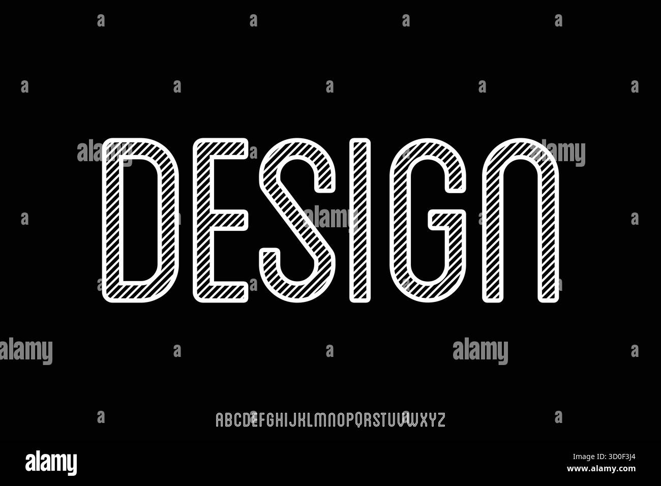 Modern design sketch textured alphabet display font vector illustration ...