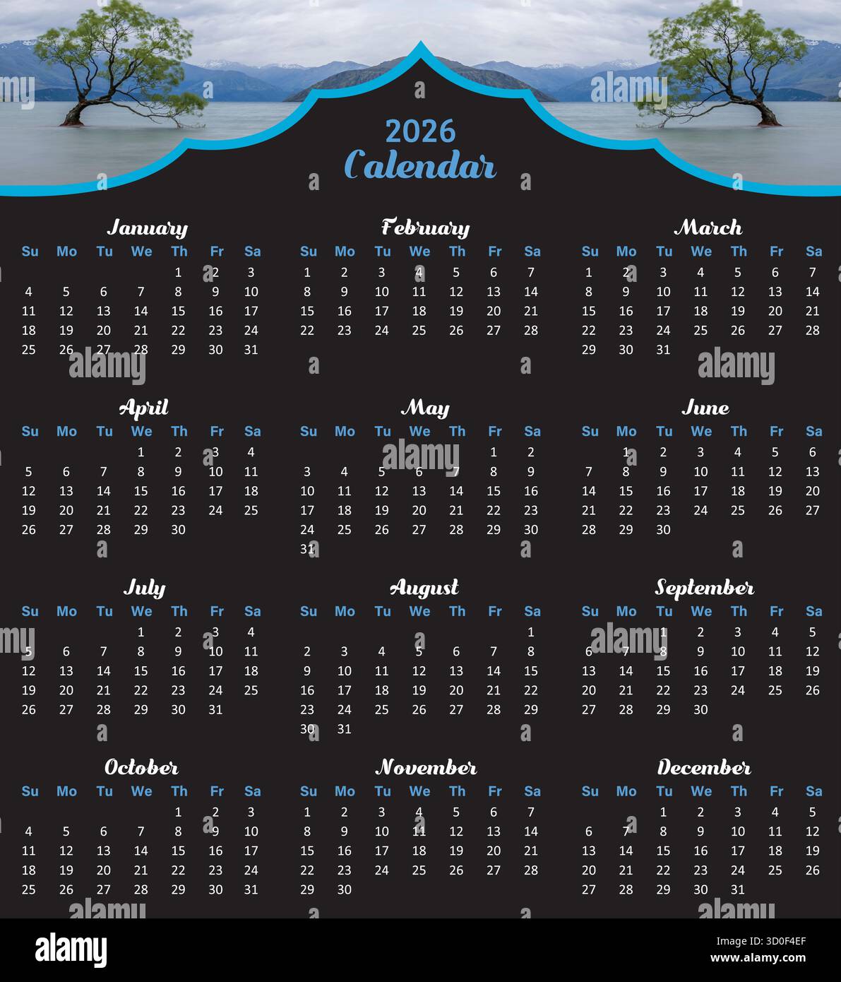 2026 calendar design vector file,2026 year calendar design Stock Vector ...