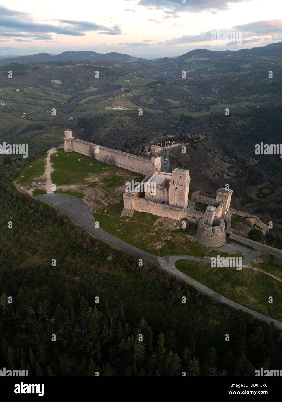 Aerial view of Rocca Maggiore's formidable stone walls embrace the ...