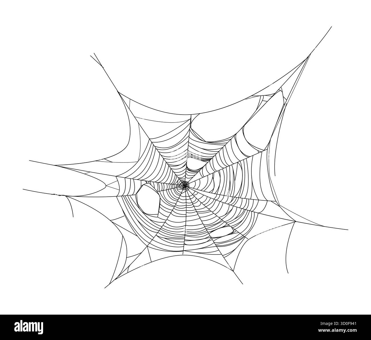 Cartoon Halloween spooky cobweb, spider web thread. Halloween party ...