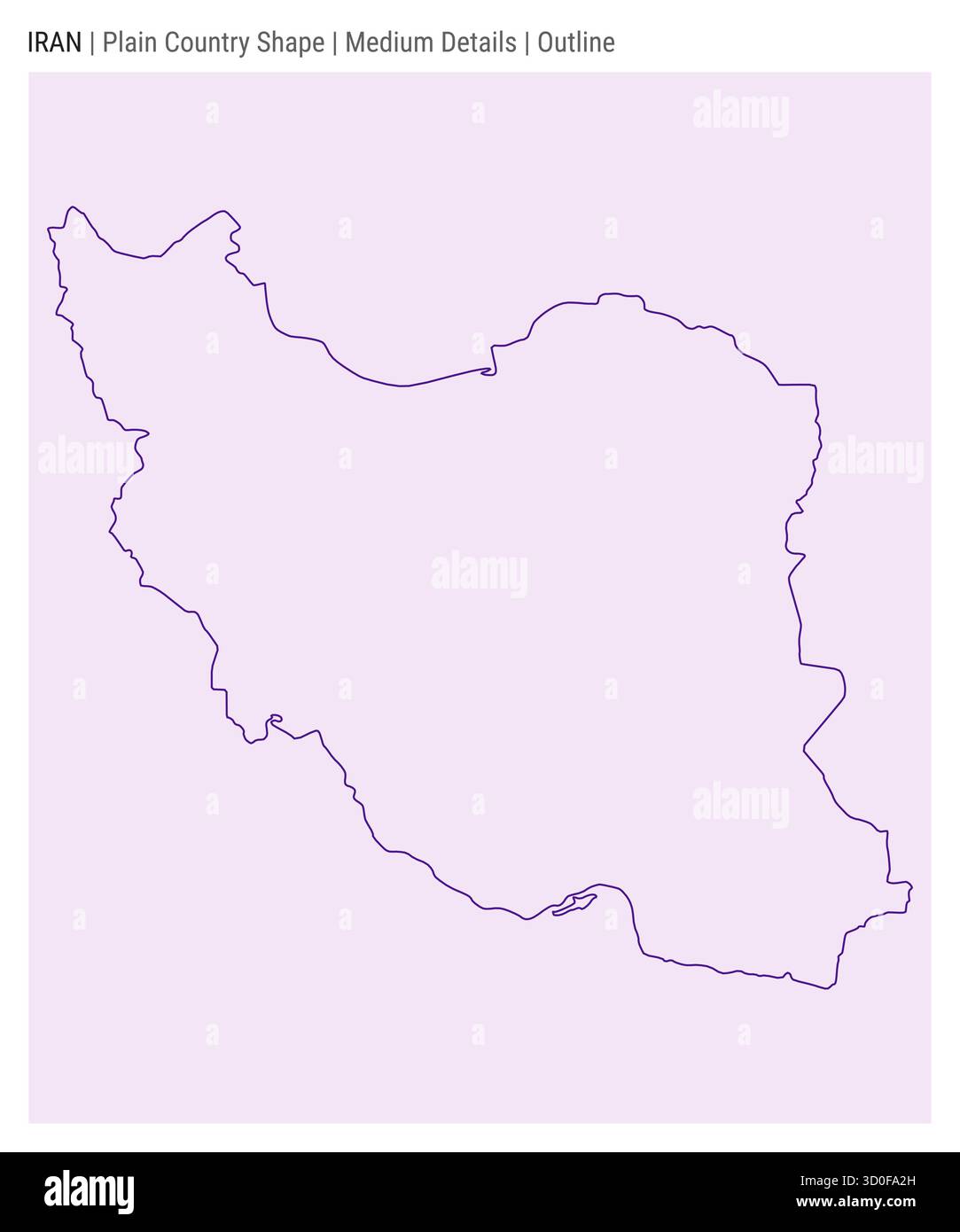 Iran plain country map. Medium details. Outline style. Shape of Iran ...