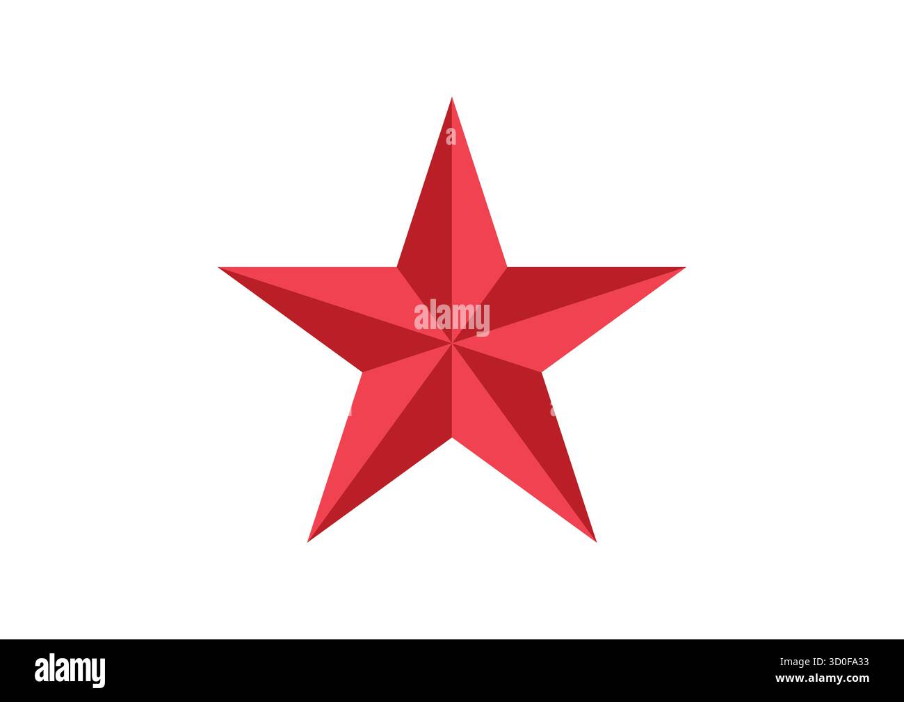 Red Gradient Star Icon – Symmetrical 3D Award Symbol Design. Red star ...