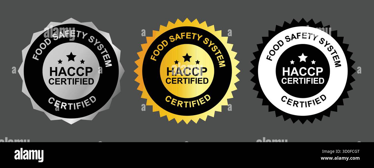 HACCP Certified Food Safety System Approval Seals Stock Vector Image ...