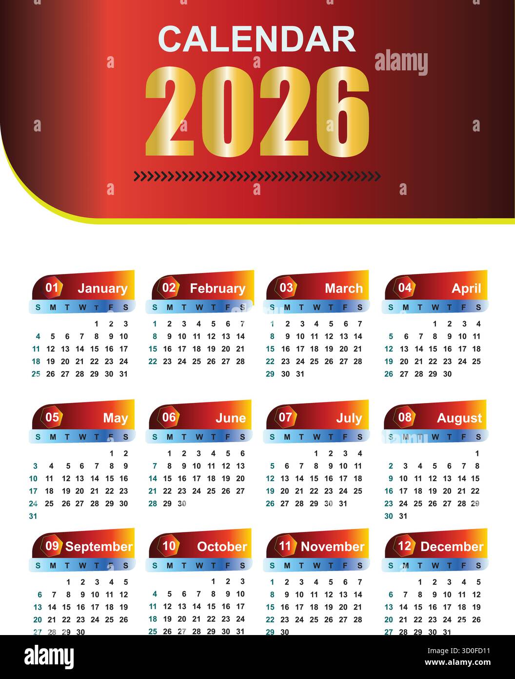Minimalist 2026 wall calendar hi-res stock photography and images - Alamy