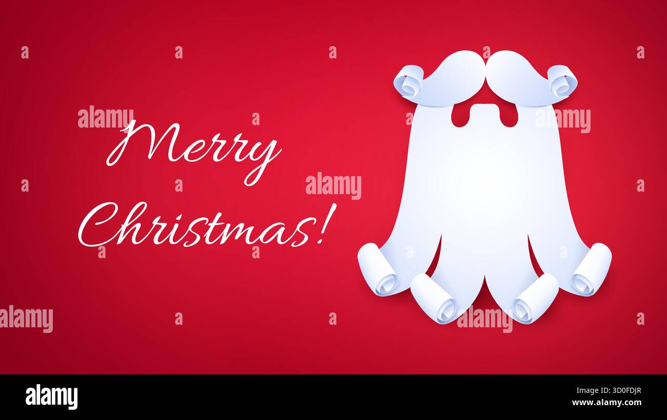 Santa Claus Christmas paper beard and mustache Stock Vector Image & Art ...