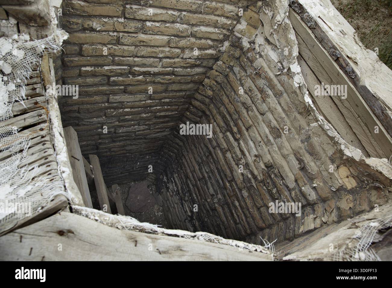 Ancient dried water well at archeological site. Horizontal photo Stock ...