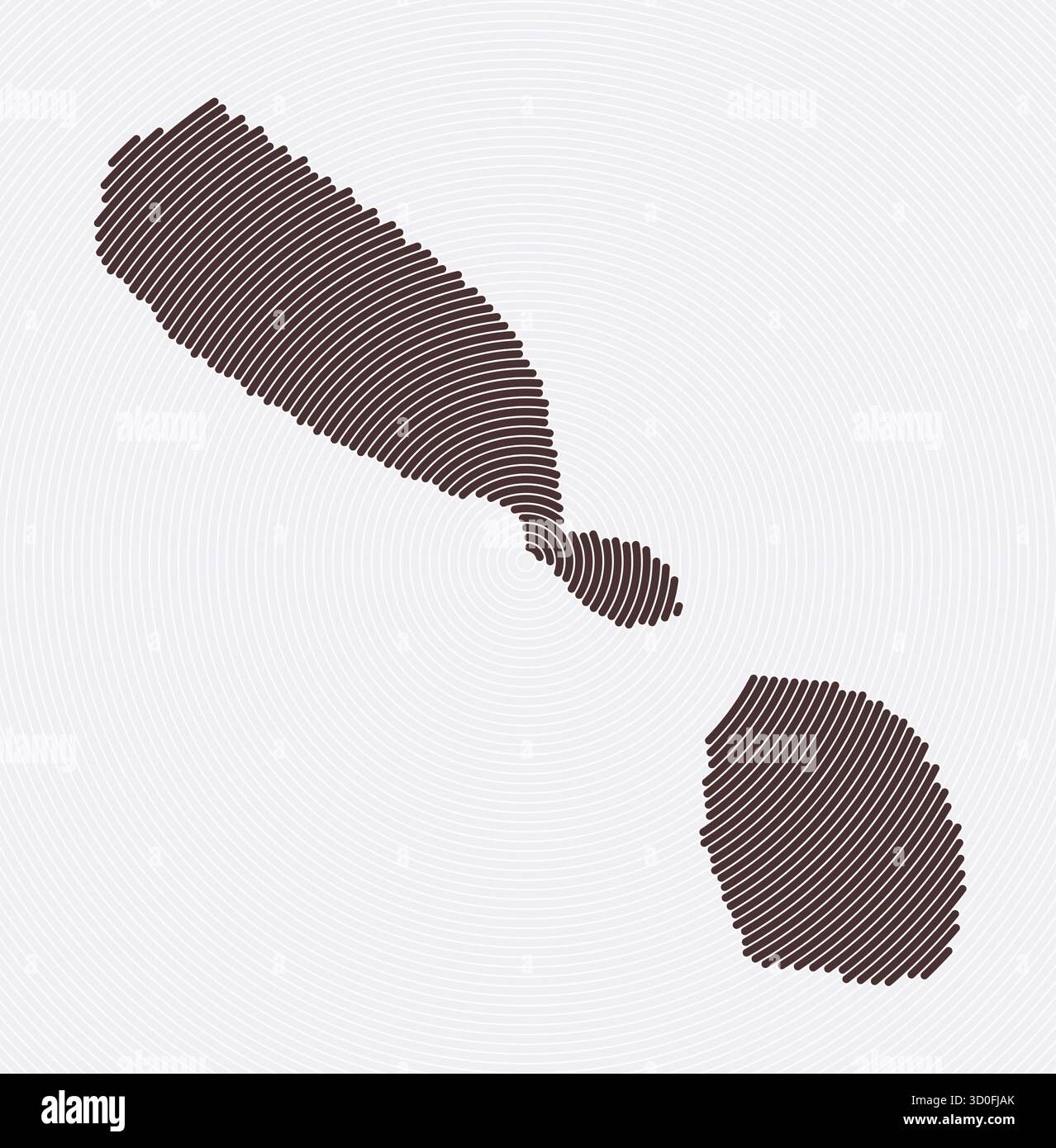 Saint Kitts and Nevis shape rings. Country map formed by stacked ...