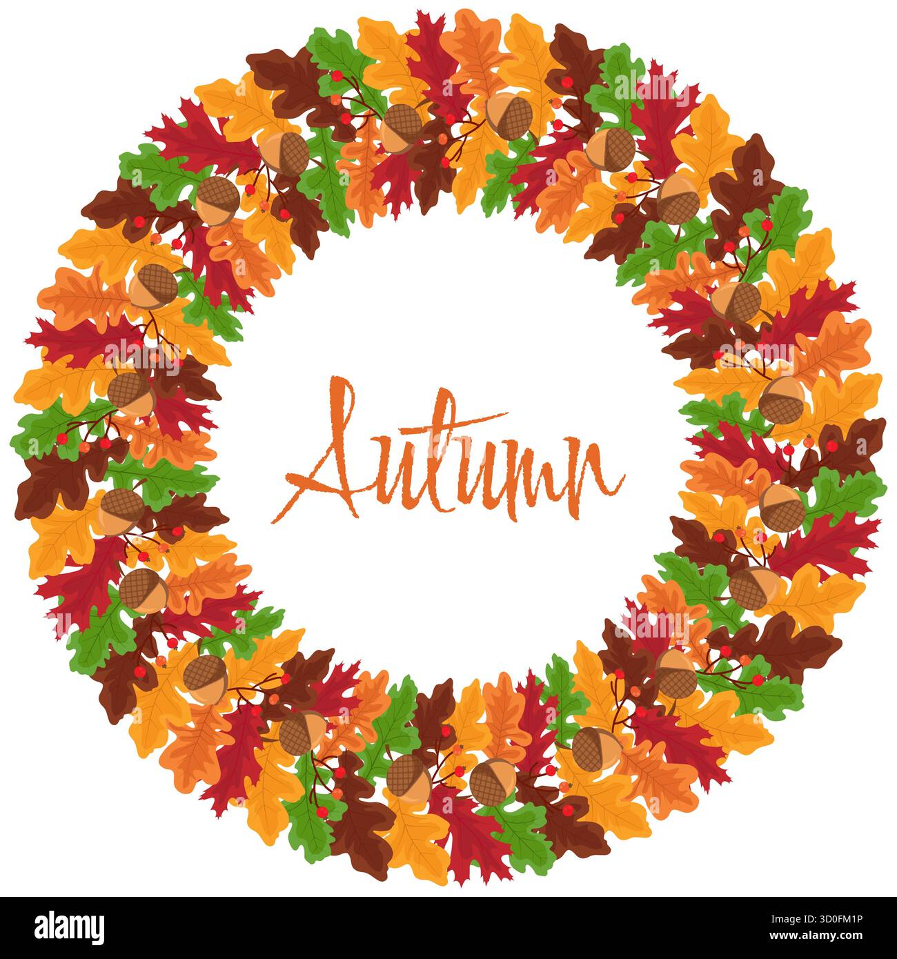 Oak tree autumn autumn Stock Vector Images - Alamy