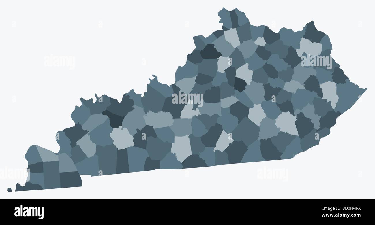 Map of Kentucky with counties. Just a simple state border map with ...