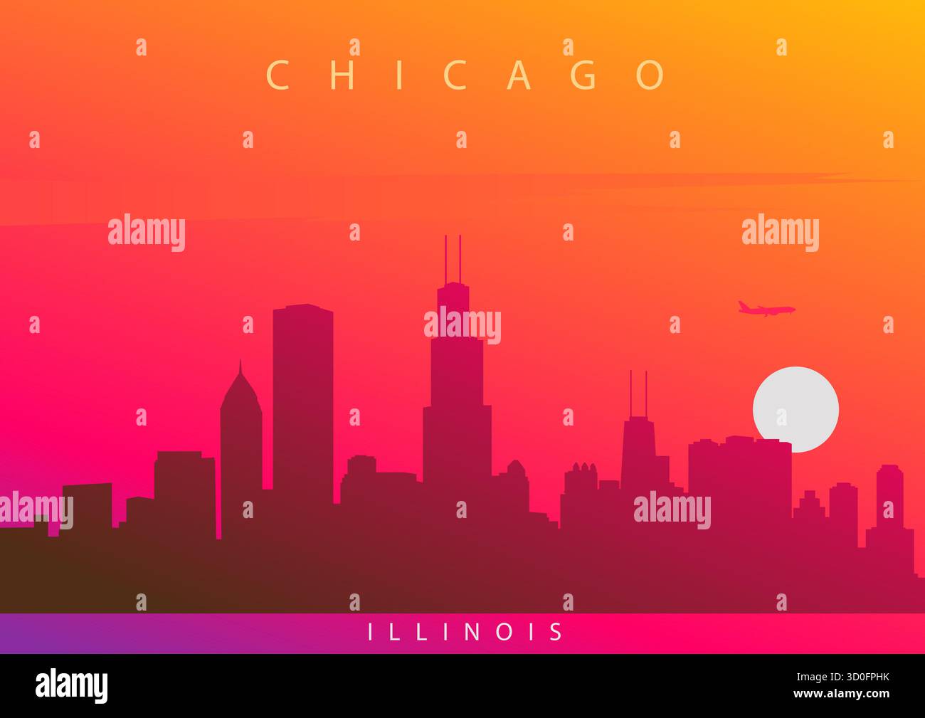 Skyline evening orange Stock Vector Images - Alamy