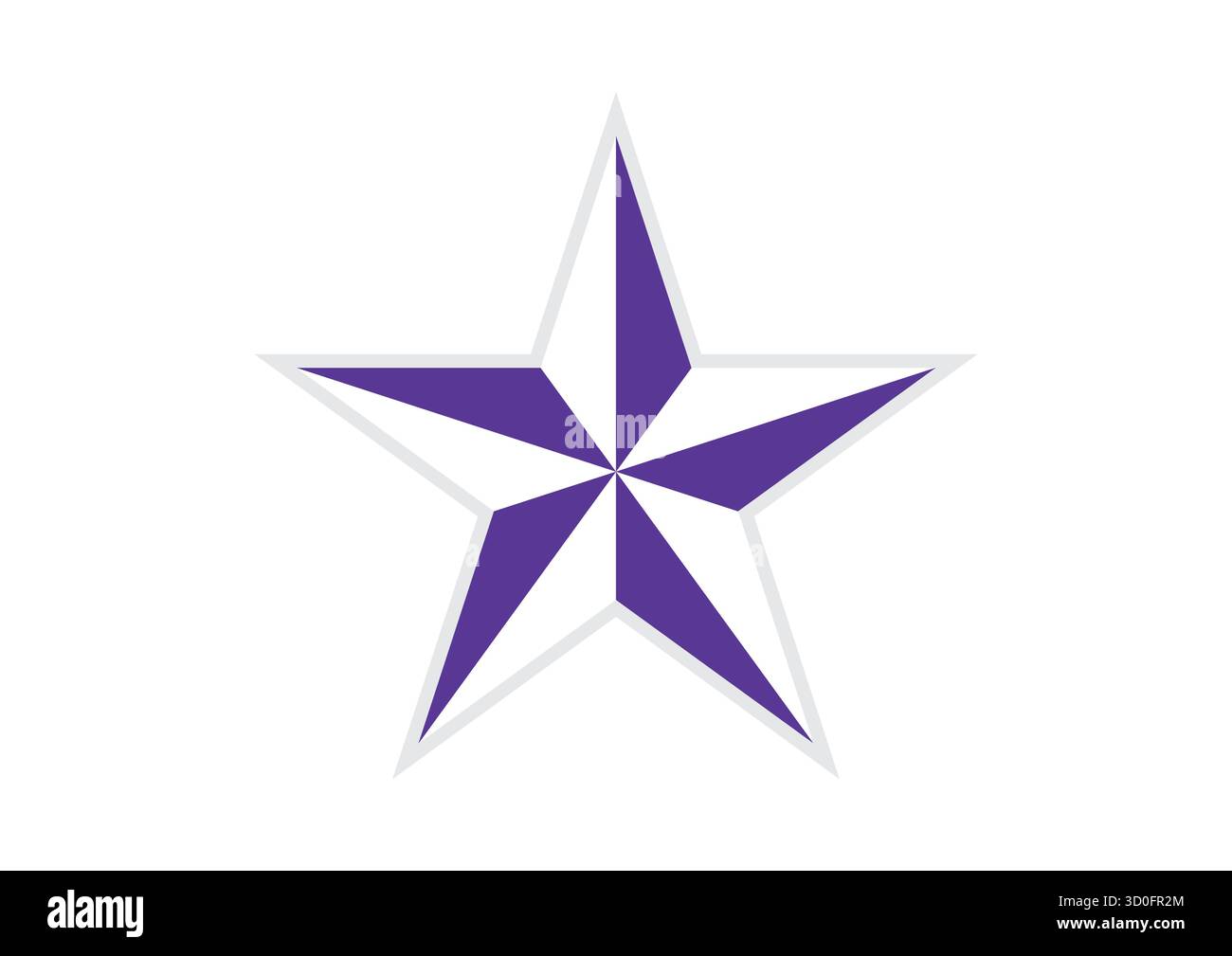 Purple, White Star Icon – Symmetrical Split Segment Design with Shadow ...
