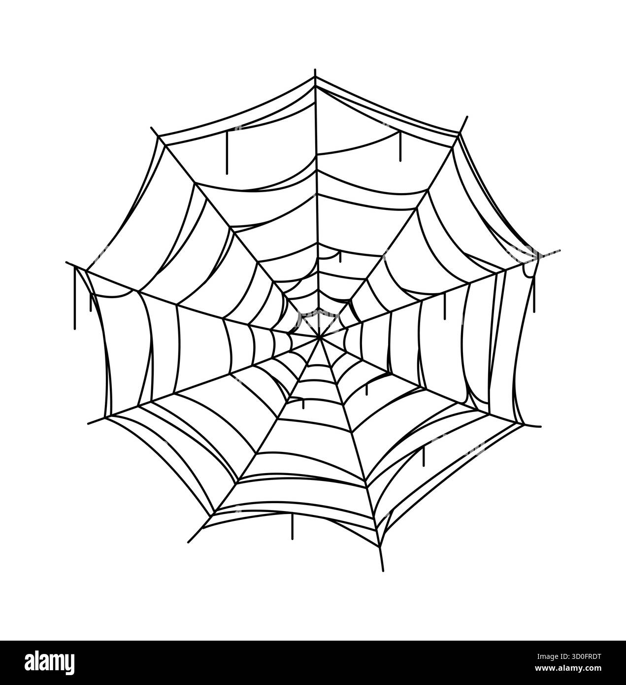 Cartoon Halloween creepy cobweb, spider web decor Stock Vector Image ...