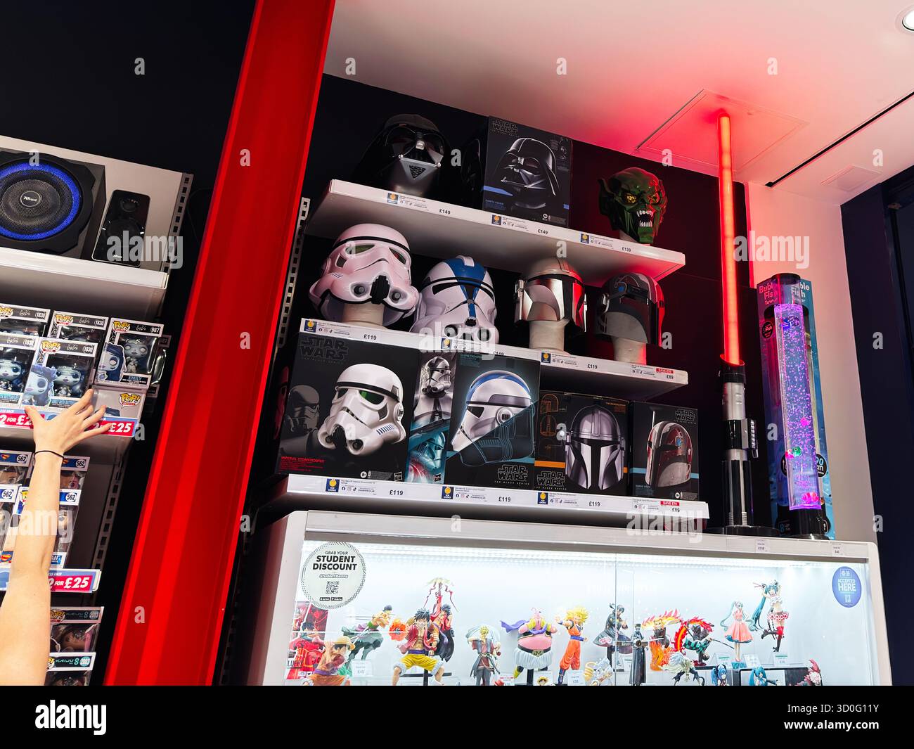 Manchester, UK - September 26, 2025: Star Wars helmets and figures on ...